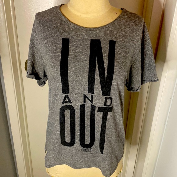 Tops | Dime Piece Grey Asymmetrical Shirt In And Out | Poshmark